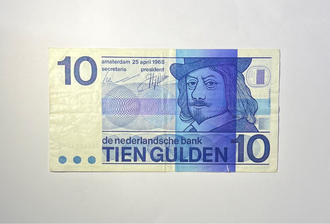 1968 Netherlands 10 Gulden Dutch old original European EU vintage cold ...