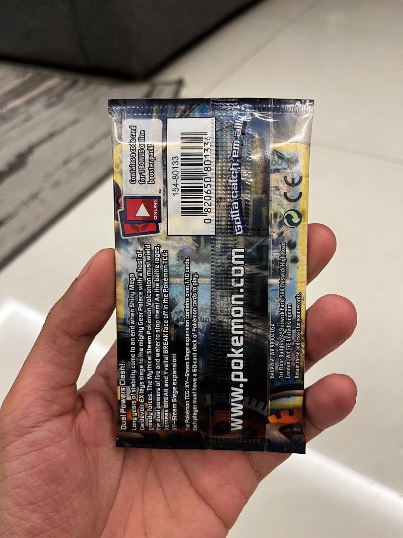 2016 Pokemon TCG XY Steam Siege Booster Pack, Hobbies & Toys, Toys & Games on Carousell