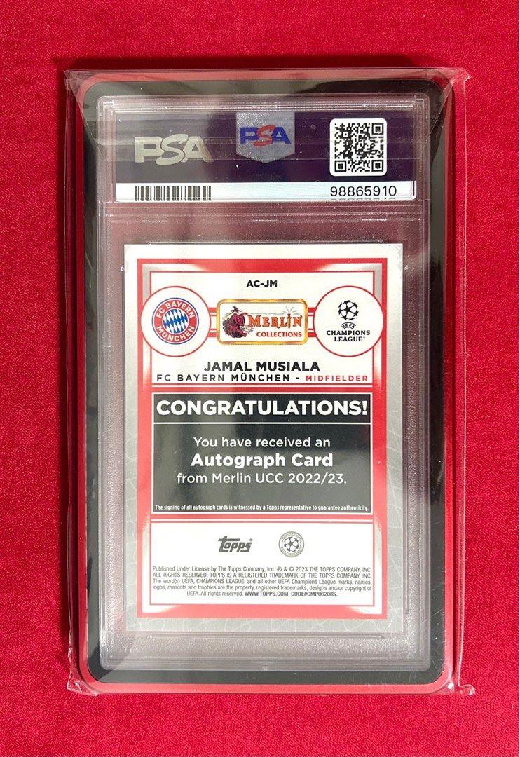 2022-23 Merlin Chrome UCC Jamal Musiala Auto Refractor /99 Bayern ...