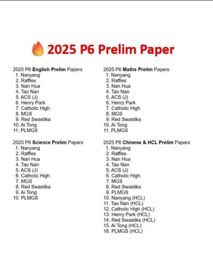 Cheapest 2025 Prelim papers PDF. English, Maths, Science, Chinese & HCL., Hobbies & Toys, Books ...