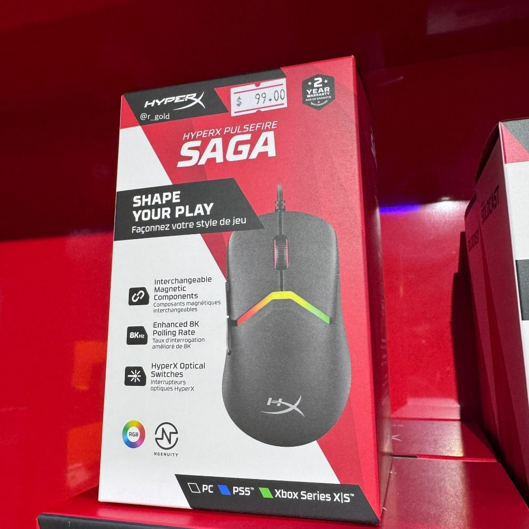 BNIB HyperX Pulsefire Saga Wired Gaming Mouse - Modular Ergonomic Shell ...