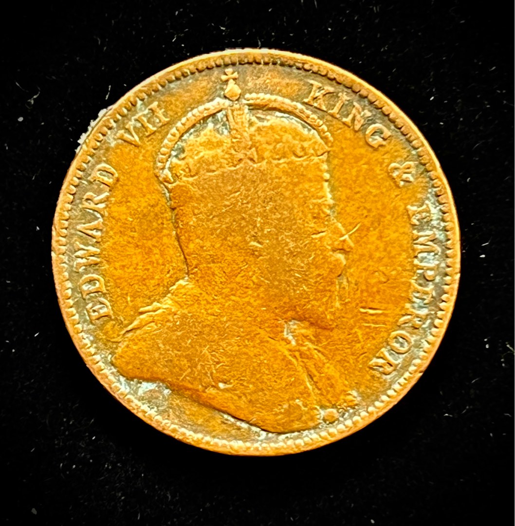 1908 Olden British Straits Settlements King Edward VII Quarter ½-Cents ...