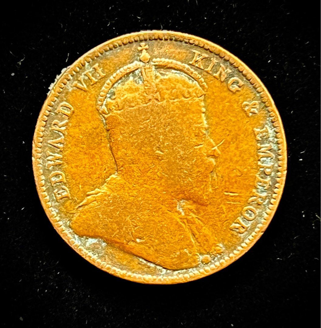 1908 Olden British Straits Settlements King Edward VII Quarter ½-Cents ...
