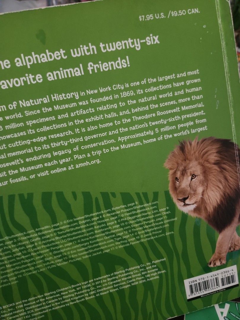ABC Animals Book - American Museum of Natural History, Hobbies & Toys ...