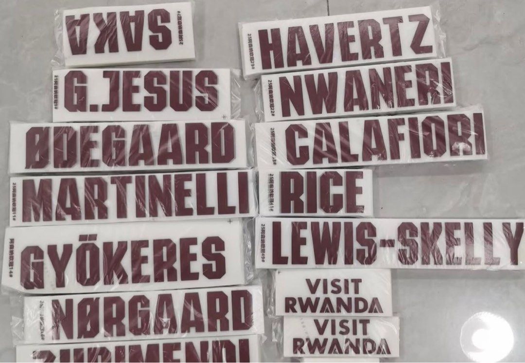 Arsenal Jersey Name and Number Sets 25/26 third kit, Men's Fashion ...