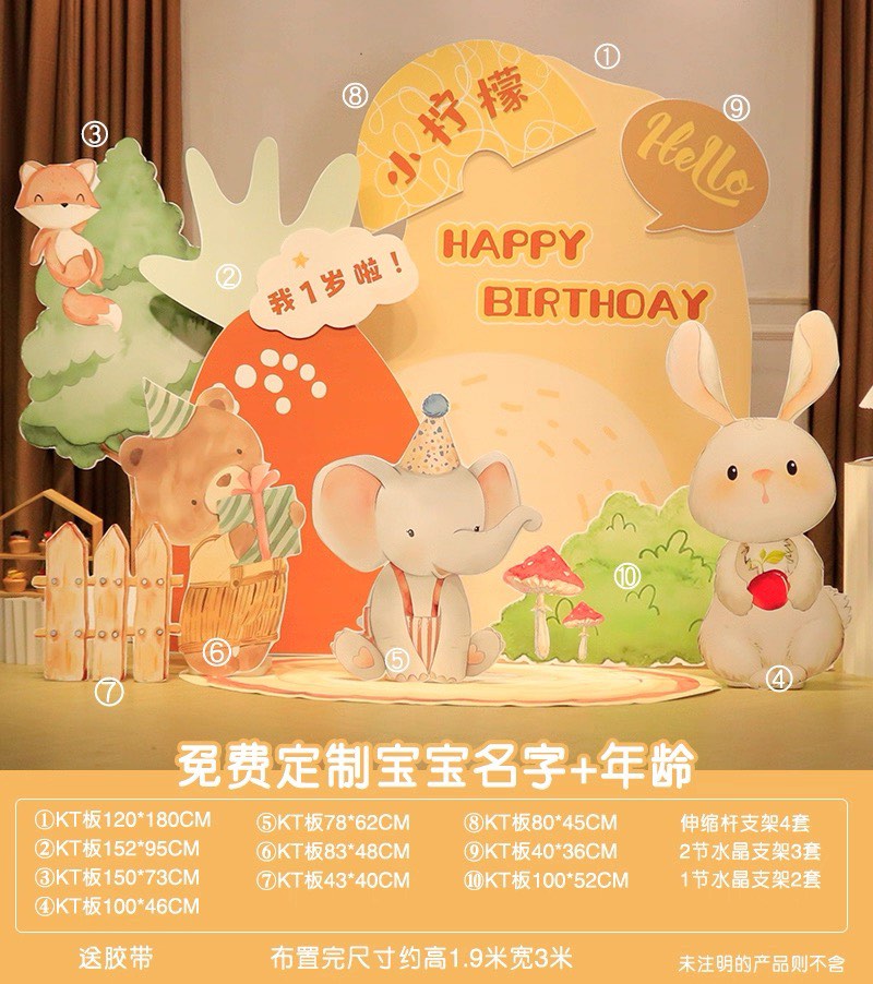 Cartoon Birthday Backdrop Set - Customizable, Hobbies & Toys, Occasions ...