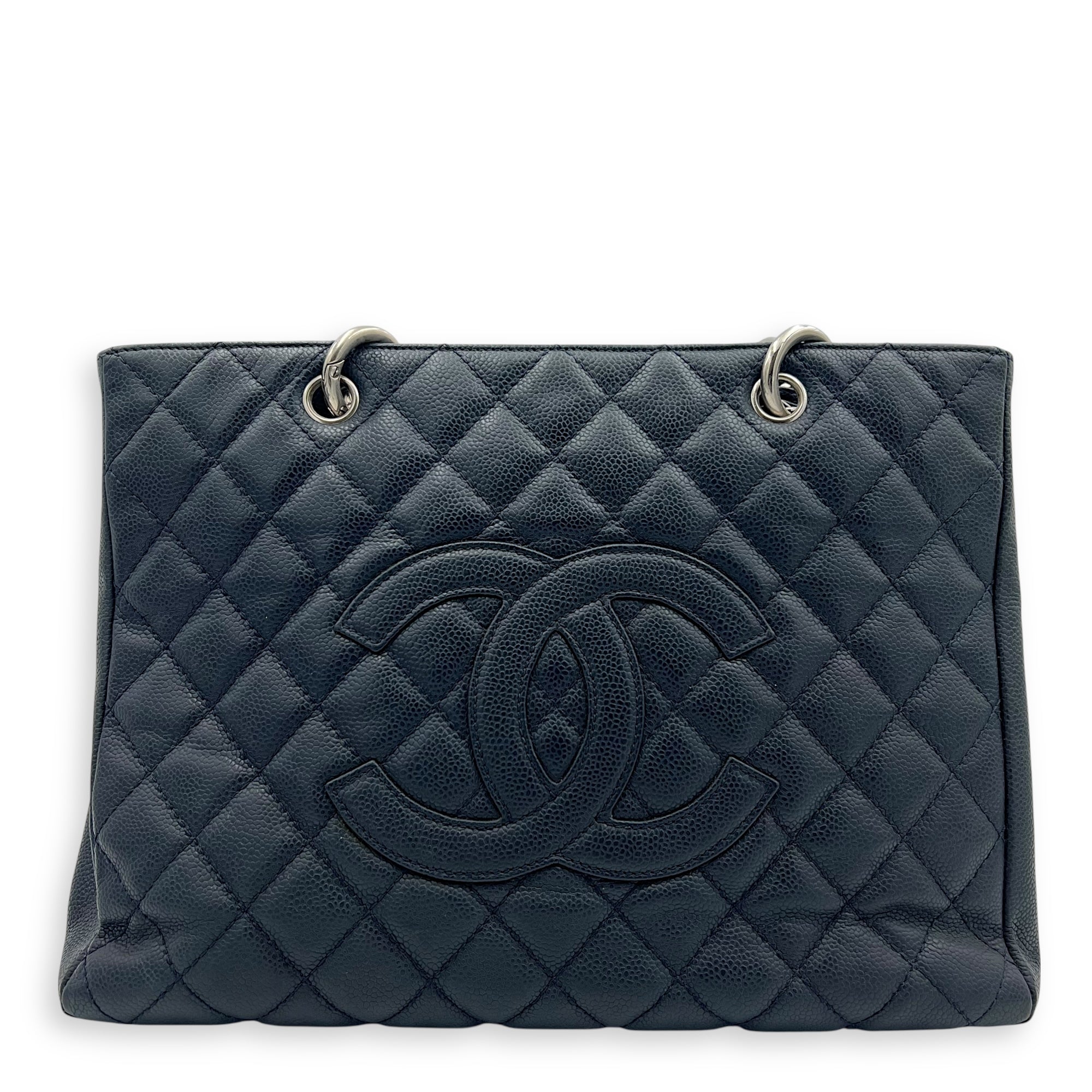 Chanel GST Blue Tote Bag in Caviar Leather, Silver hardware, Luxury ...