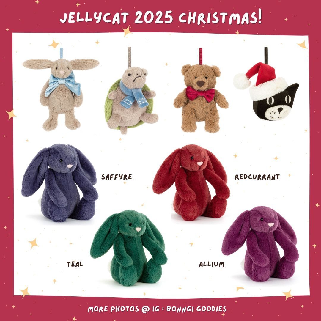 NEW! 2025 Jellycat Christmas! 聖誕花生/ 聖誕星星/ Raclette/ 手套/ Plum Robin/ 雪花/ 玻璃球/ 聖誕棉花糖/ 棉花糖朱古力 ...