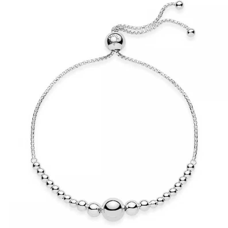 Pandora Silver String of Beads Slider Bracelet, Luxury, Accessories on ...