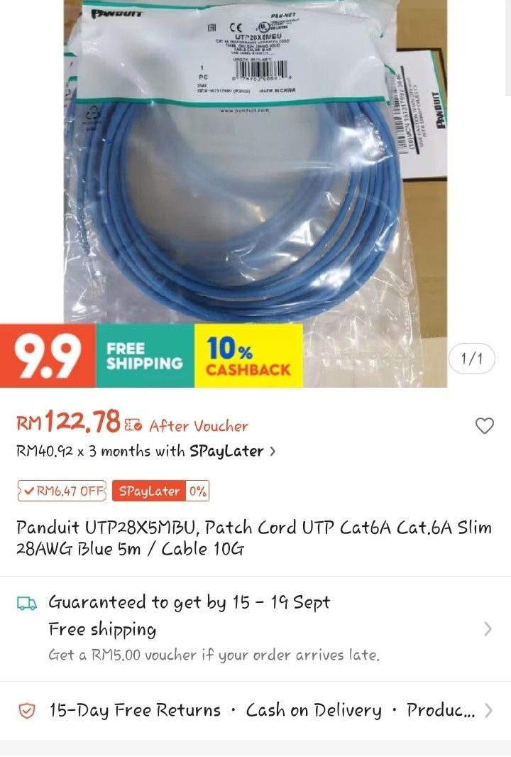 Panduit UTP28SP3MBU is a Cat6a unshielded slim patch cord designed for ...