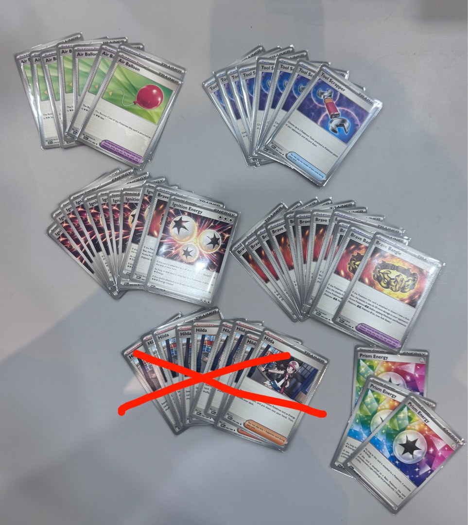 Pokemon TCG, Hilda, Air Balloon, Ignition Energy, Brave Bangle, Prism ...