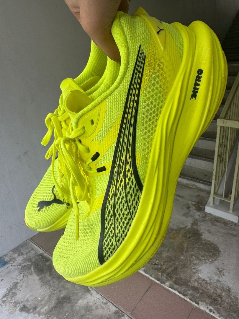 Puma Deviate Nitro Running Shoes - Neon Yellow - US 9, Men's Fashion ...