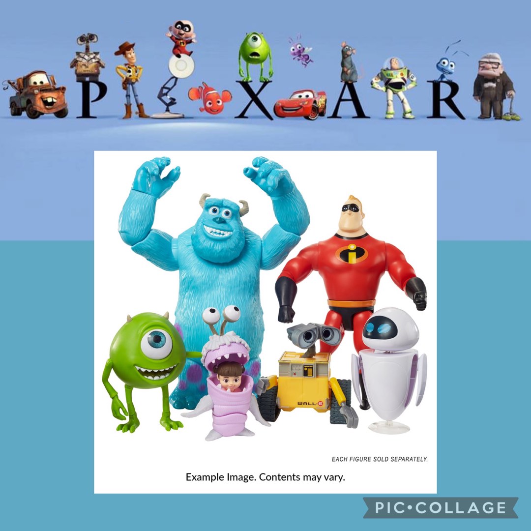 This Disney-Pixar Figures Walle and Eva Elastigirl and Baby Jack Jack ...