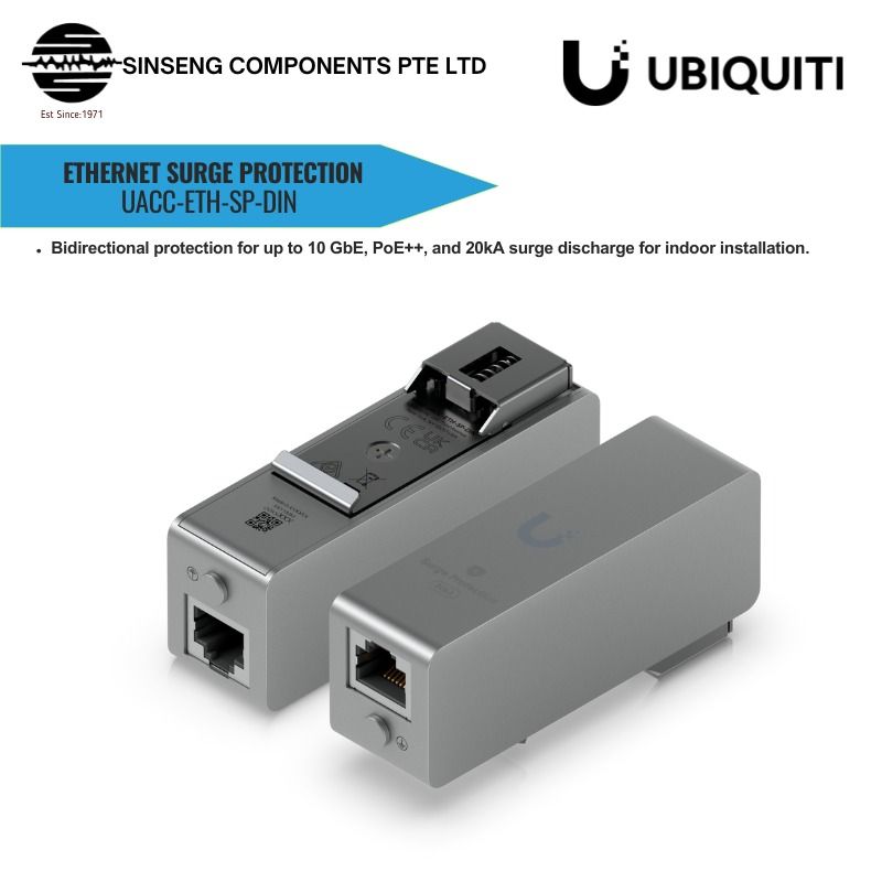 Ubiquiti Unifi UACC-ETH-SP-DIN Ethernet Surge Protection Up to 10 Gbps ...