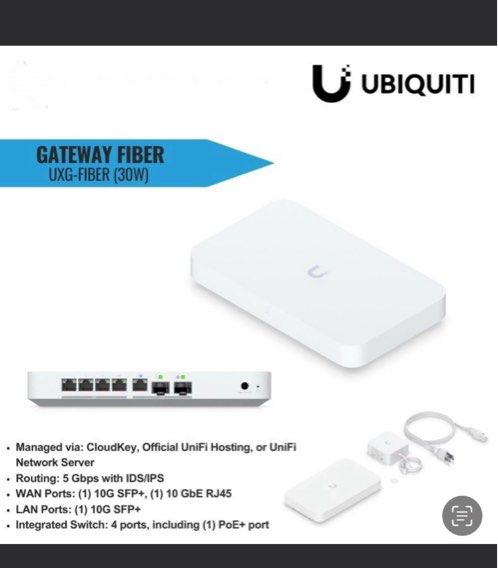 Ubiquiti UXG-Fiber (30W) Gateway UXG FIBER, Computers & Tech, Parts & Accessories, Networking on ...