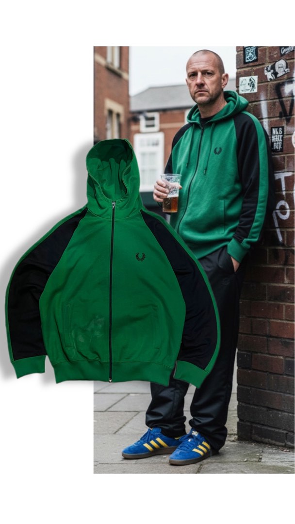 Vintage 80s Fred Perry Sportswear Signature Logo Hooded Track Jacket ...