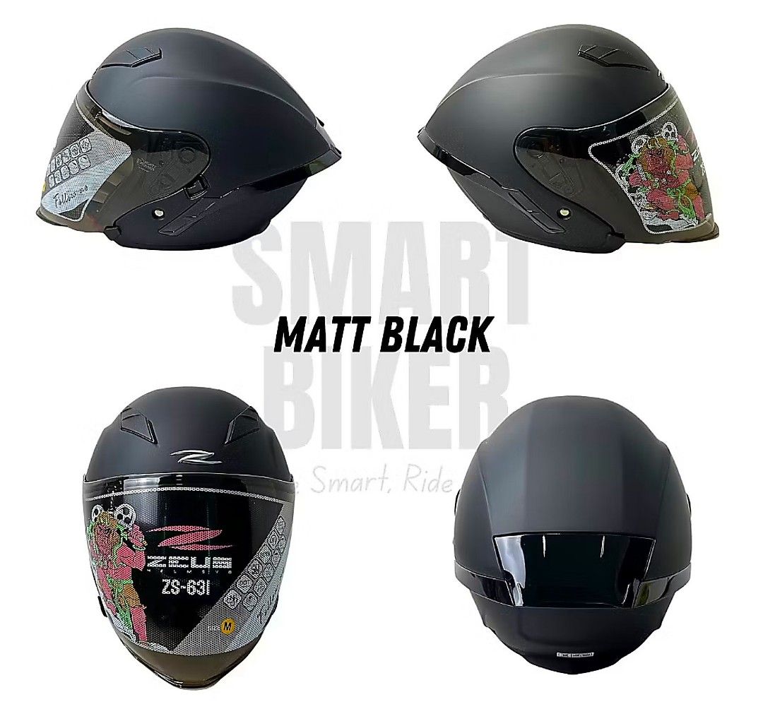 ZEUS® ZS™ (631 SERIES) SIRIM APPROVED / BLACK / DOUBLE VISOR ...