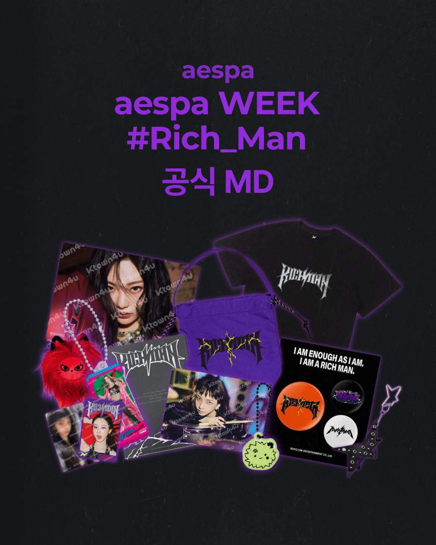 AESPA 6TH MINI ALBUM ‘RICH MAN’ 2025 POP UP MD, Hobbies & Toys, Memorabilia & Collectibles, K ...