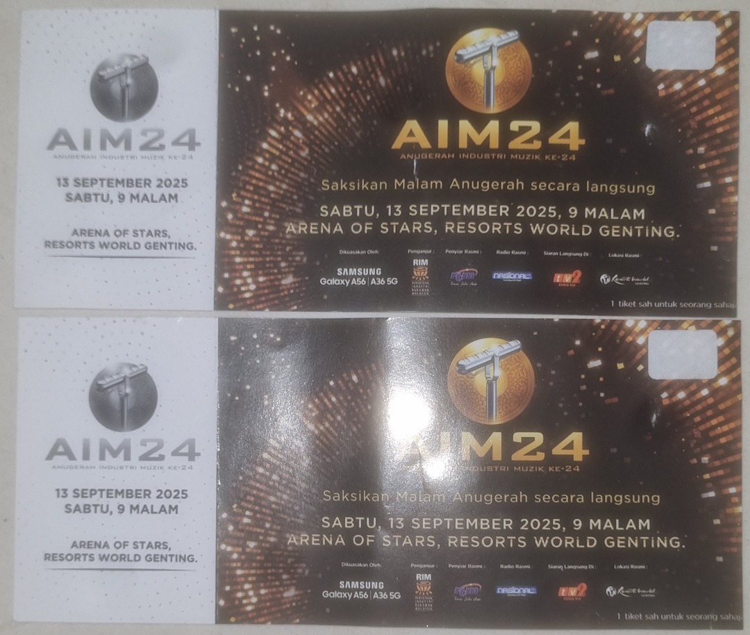 AIM24 Anugerah Industri Muzik KE-24, Tickets & Vouchers, Event Tickets ...