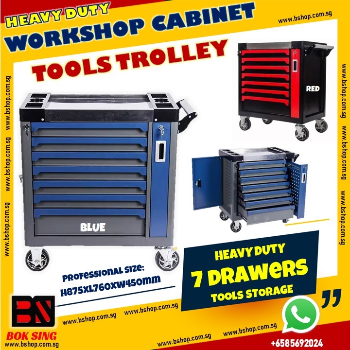 SANKI PROFESSIONAL WORKSHOP TOOL TROLLEY 7 DRAWER STORAGE/ HEAVY DUTY ...