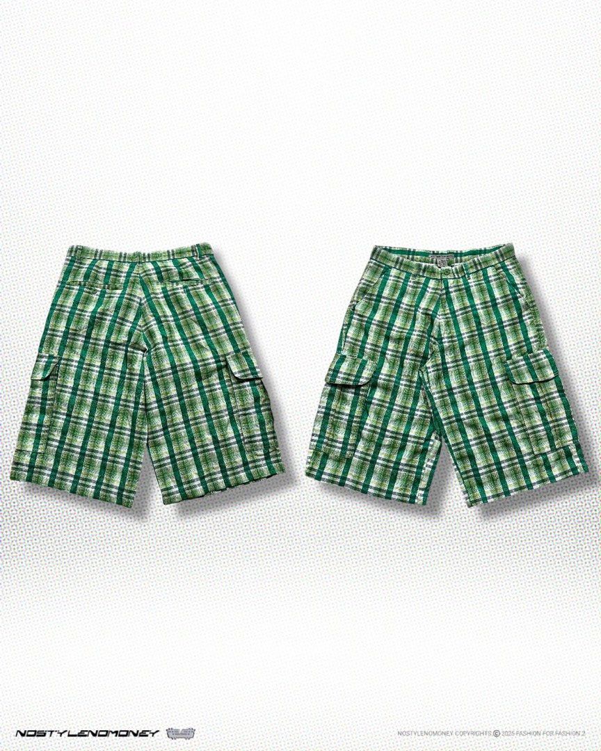 Beyond The Limit Baggy Plaid Jorts, Men's Fashion, Bottoms, Jeans on ...