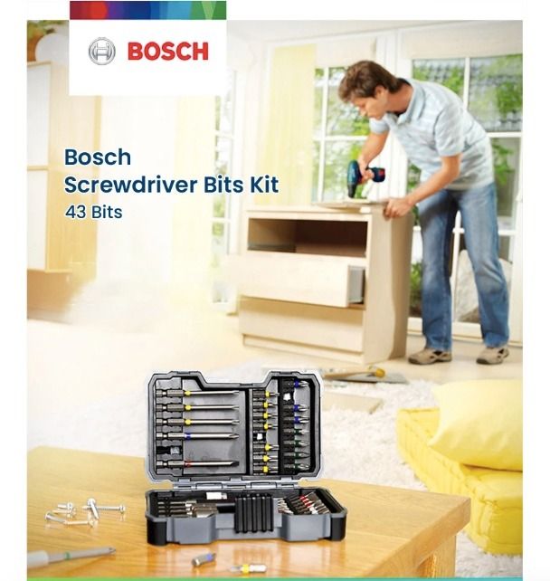 Bosch 43pcs in 1 (S2 modified steel) Professional Screwdriver Bit Set Extra Hard (PH-, PZ-, Hex ...