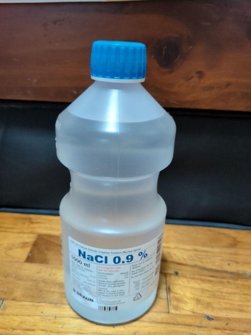 Braun NaCl 0.9% Saline Solution 1000ml, Health & Nutrition, Medical ...