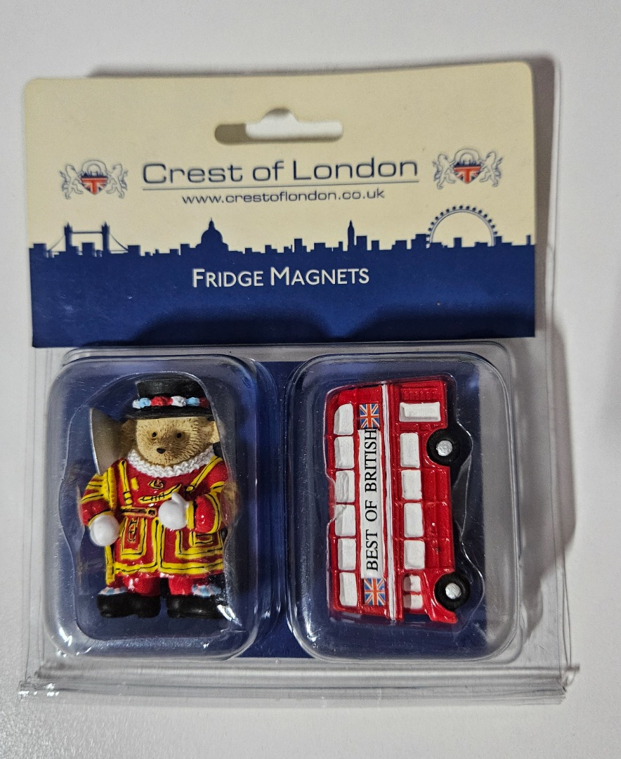 Crest of London Fridge Magnets - London Bus & Beefeater Bear, Hobbies ...