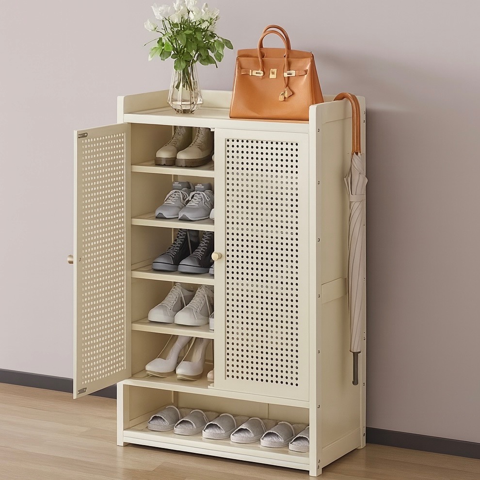 Door Cabinet Shoe Rack Shelf | Covered Shoe Storage Cabinet | Louvered ...