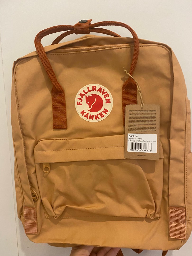 Fjallraven Kanken Classic - Peach Sand Terracota Brown, Barang Mewah ...