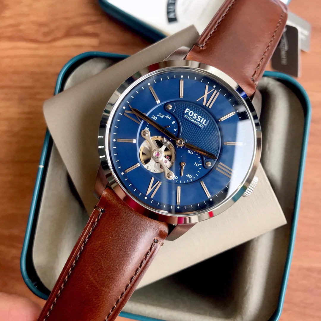 Fossil Townsman Automatic Brown Leather Watch ME3110, 男裝, 手錶及配件, 手錶 ...