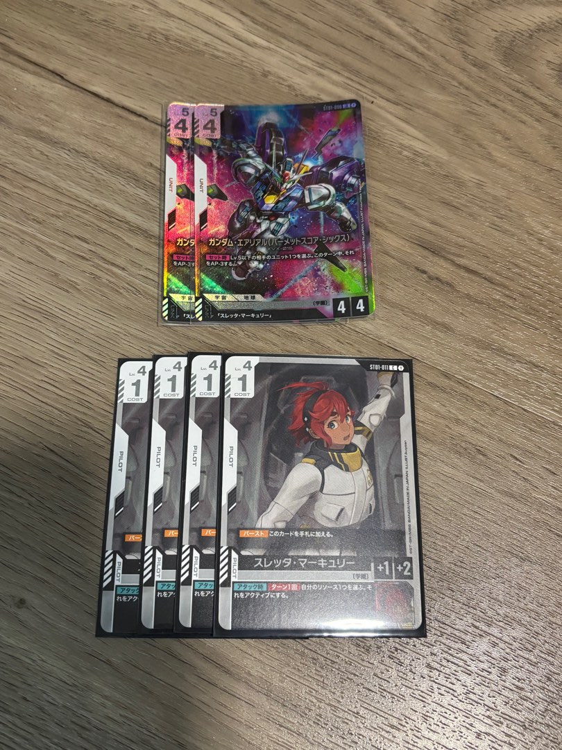 Gundam TCG Jap Suletta x 4 Aerial Gundam LR x 2, Hobbies & Toys, Toys ...