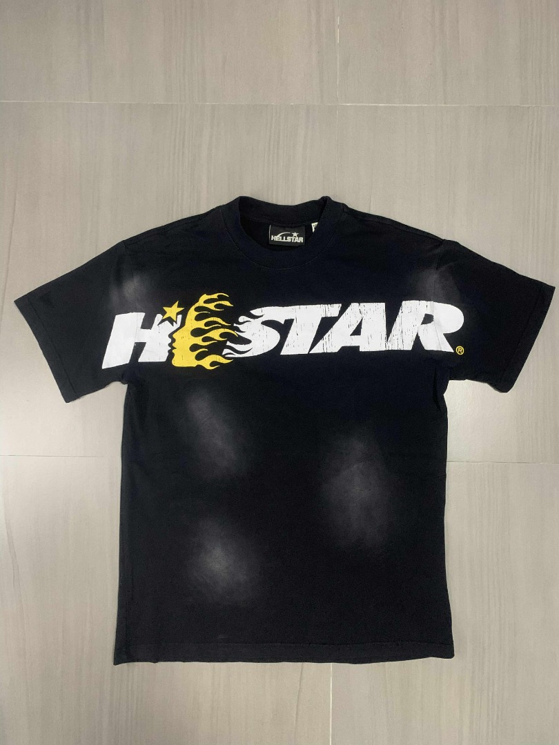 Hellstar Studios Cartoon Logo Tee (Black/Yellow), Men's Fashion, Tops ...
