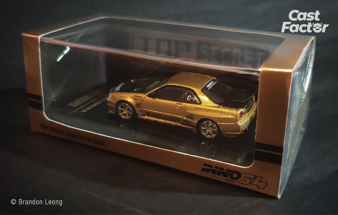 INNO 1:64 Top Secret Nissan Skyline GT-R R34 Gold, Hobbies & Toys, Toys ...