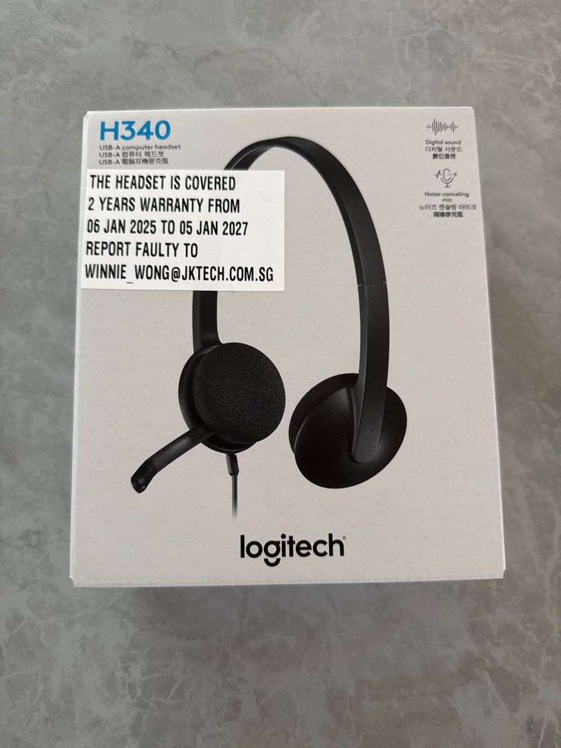 Logitech H340 USB Computer Headset - Brand New, Audio, Headphones & Headsets on Carousell