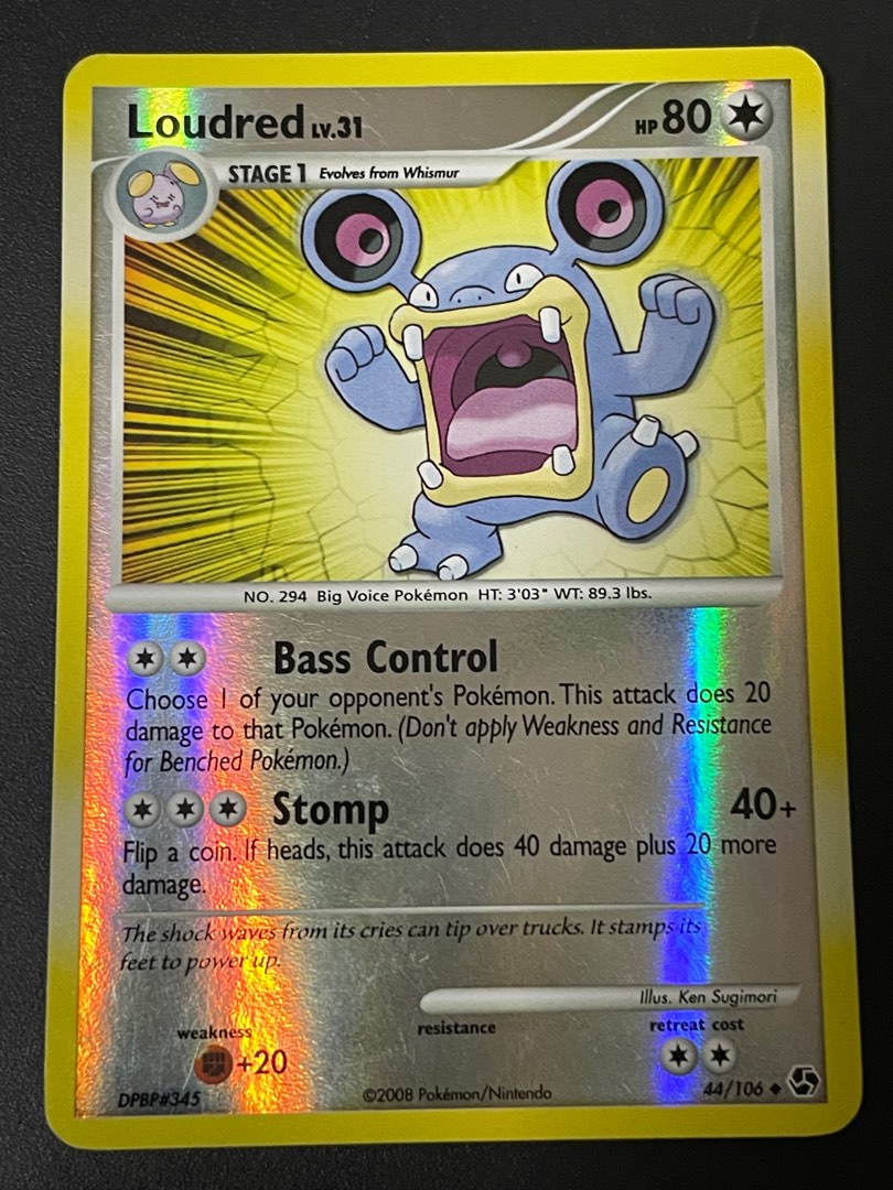 2008 Loudred pokemon Card reverse holo, Hobbies & Toys, Toys & Games on ...
