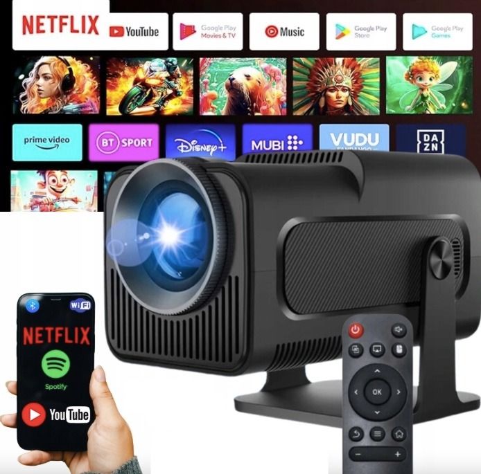 MagCubic 4K Mini Projector ( (YOUTUBE, NETFLIX, DISNEY...etc) )Auto ...