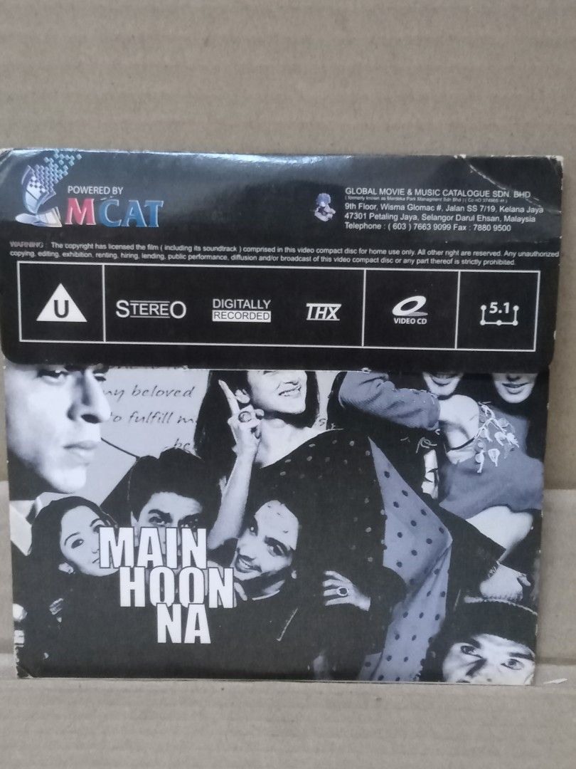 Main Hoon Na -Shah Rukh Khan &Sushmita Sen Original VCD, Hobbies & Toys, Music & Media, CDs ...