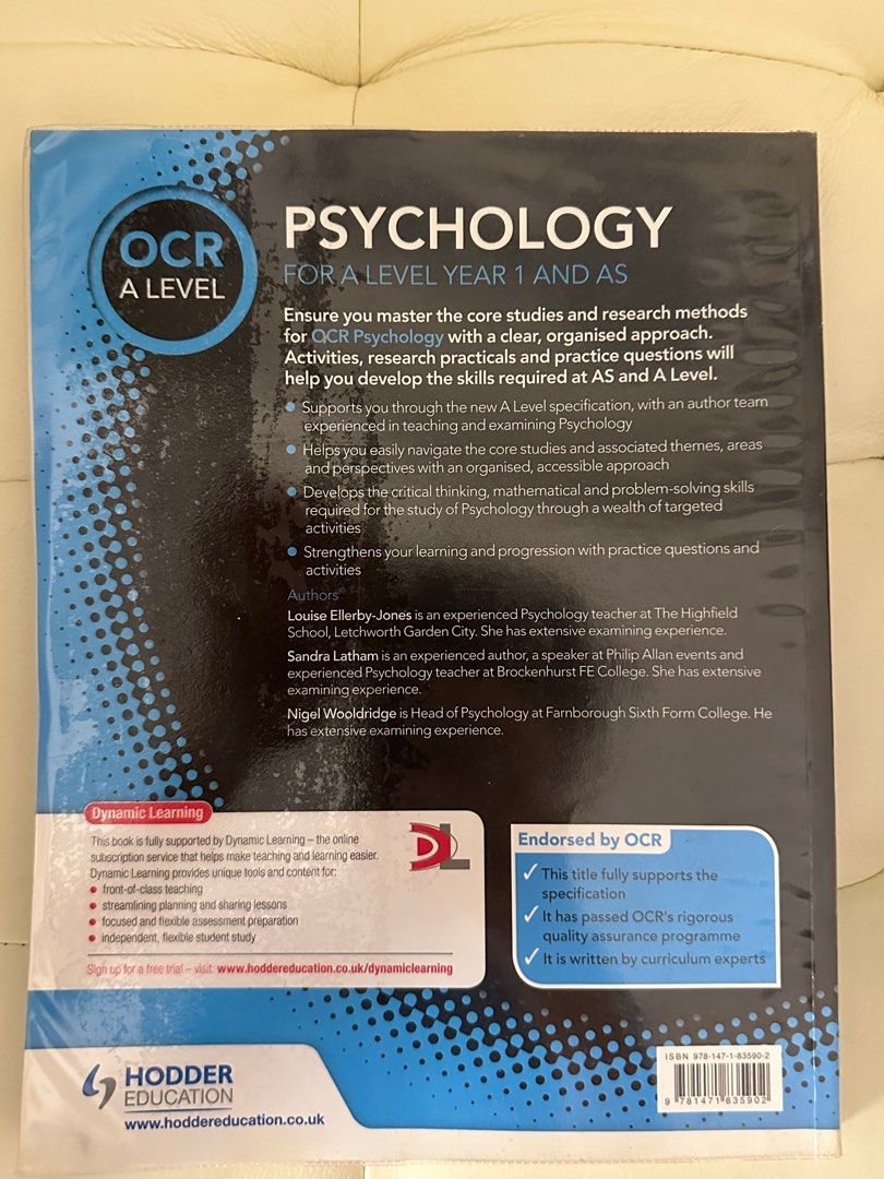 OCR A-Level Psychology, 興趣及遊戲, 書本 & 文具, 教科書 - Carousell