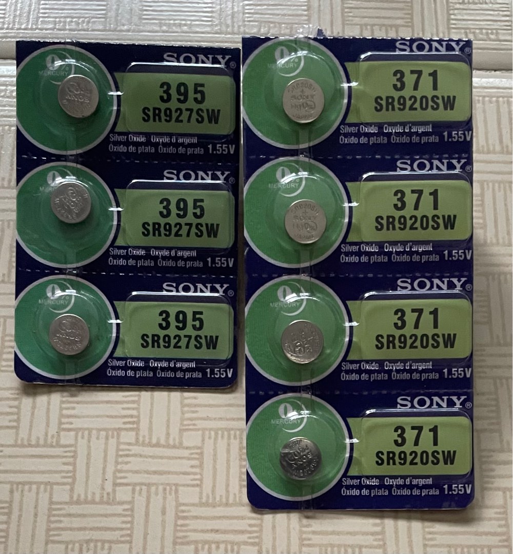 Sony 395 SR927SW and 371 SR920SW Button Cell Batteries, Photography ...