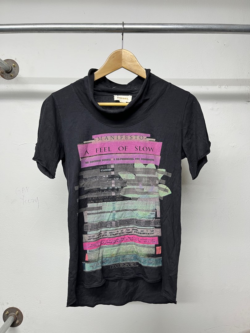 Y2K Diesel Punk Poem Shirt, Women's Fashion, Tops, Shirts on Carousell