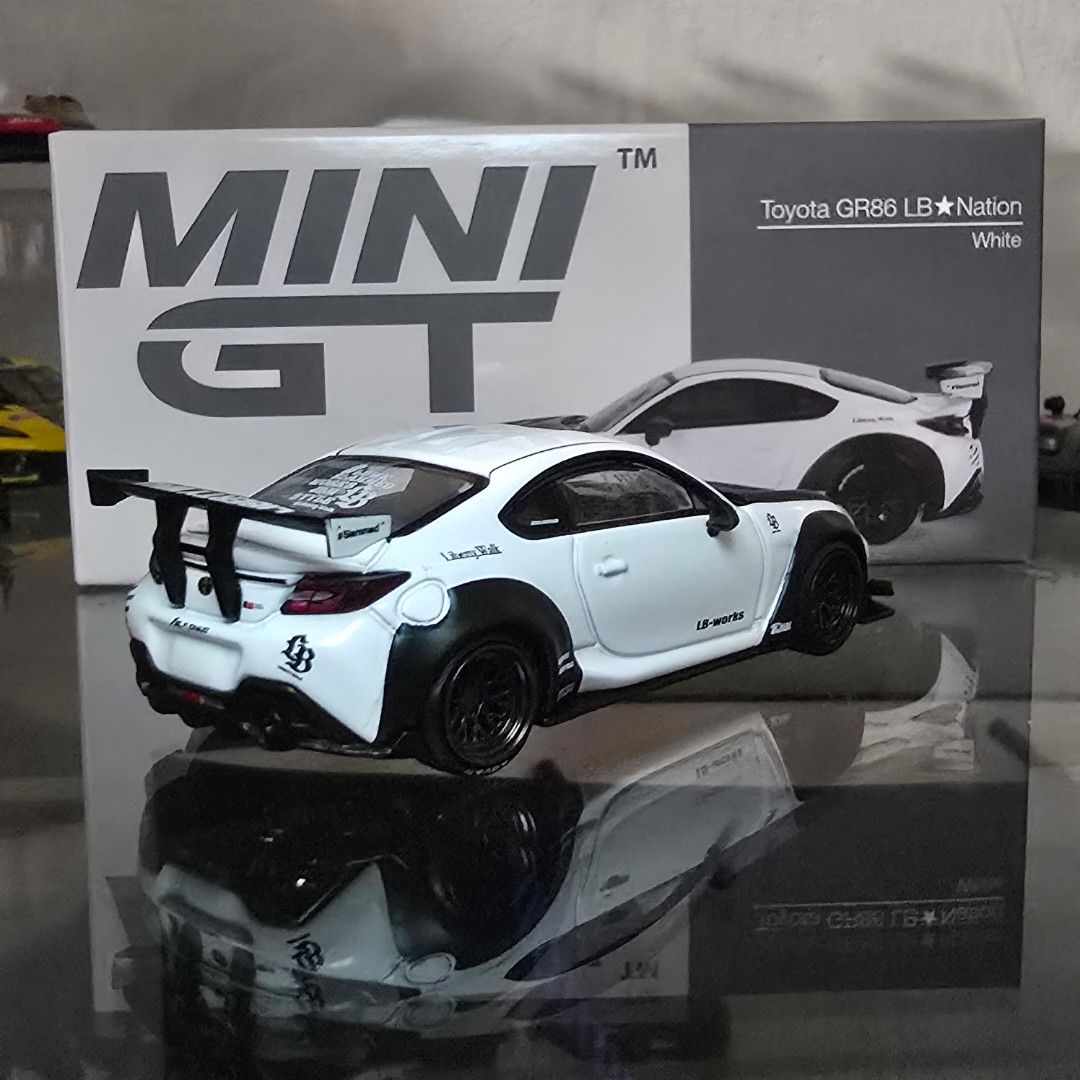 1/64 Mini GT Toyota GR86 LB Nation White LBWK, Hobbies & Toys, Toys & Games on Carousell