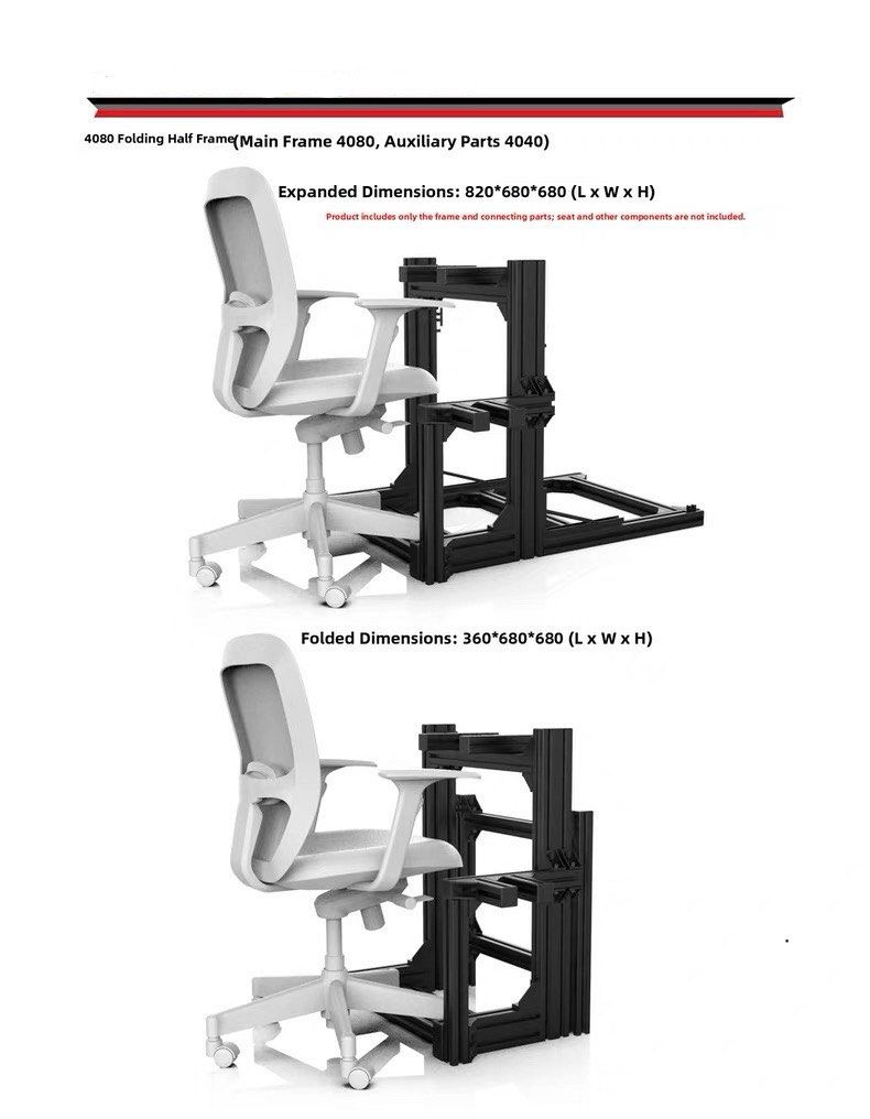 4080 aluminium foldable racing sim rig customisable for moza fanatec ...
