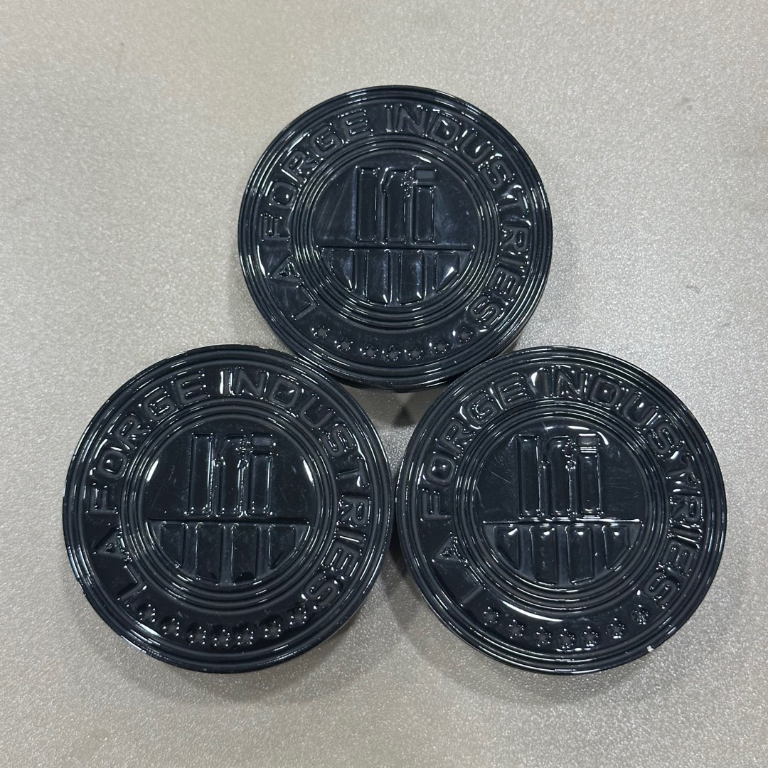 Glossy Black 7cm LFI LA FORGE INDUSTRIES Car Wheel Center Caps - Black ...