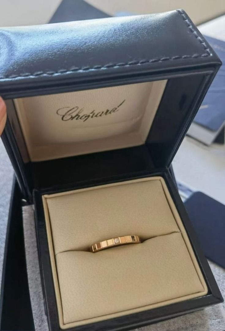 🌹 Chopard Ice Cube Pure Single Diamond Unisex Ring Rose Gold, Women's ...