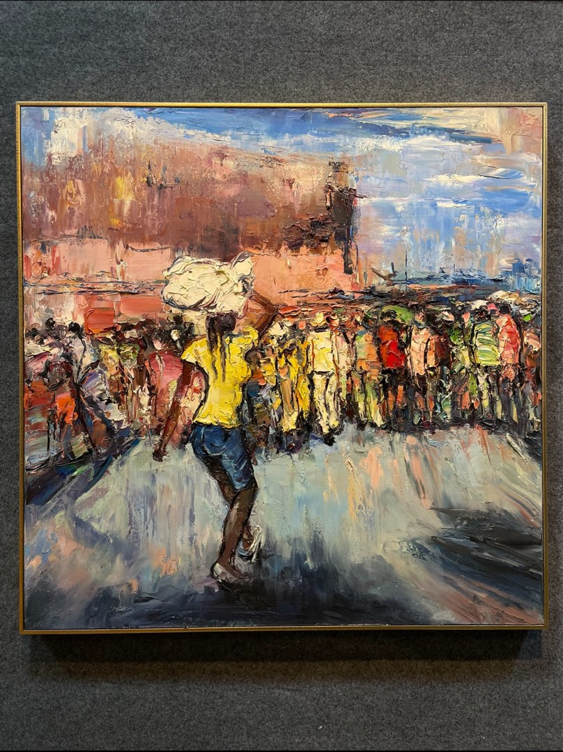 🎨 Impressions of Senegal — A Vibrant Abstract Oil Painting Wall Art ...