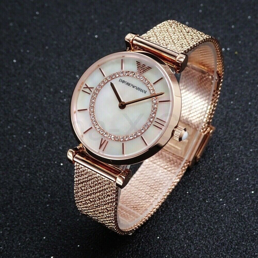 🏷️ NEW ARRIVAL 🏷️ Emporio Armani Gianni T-bar Analog Mother of Pearl ...
