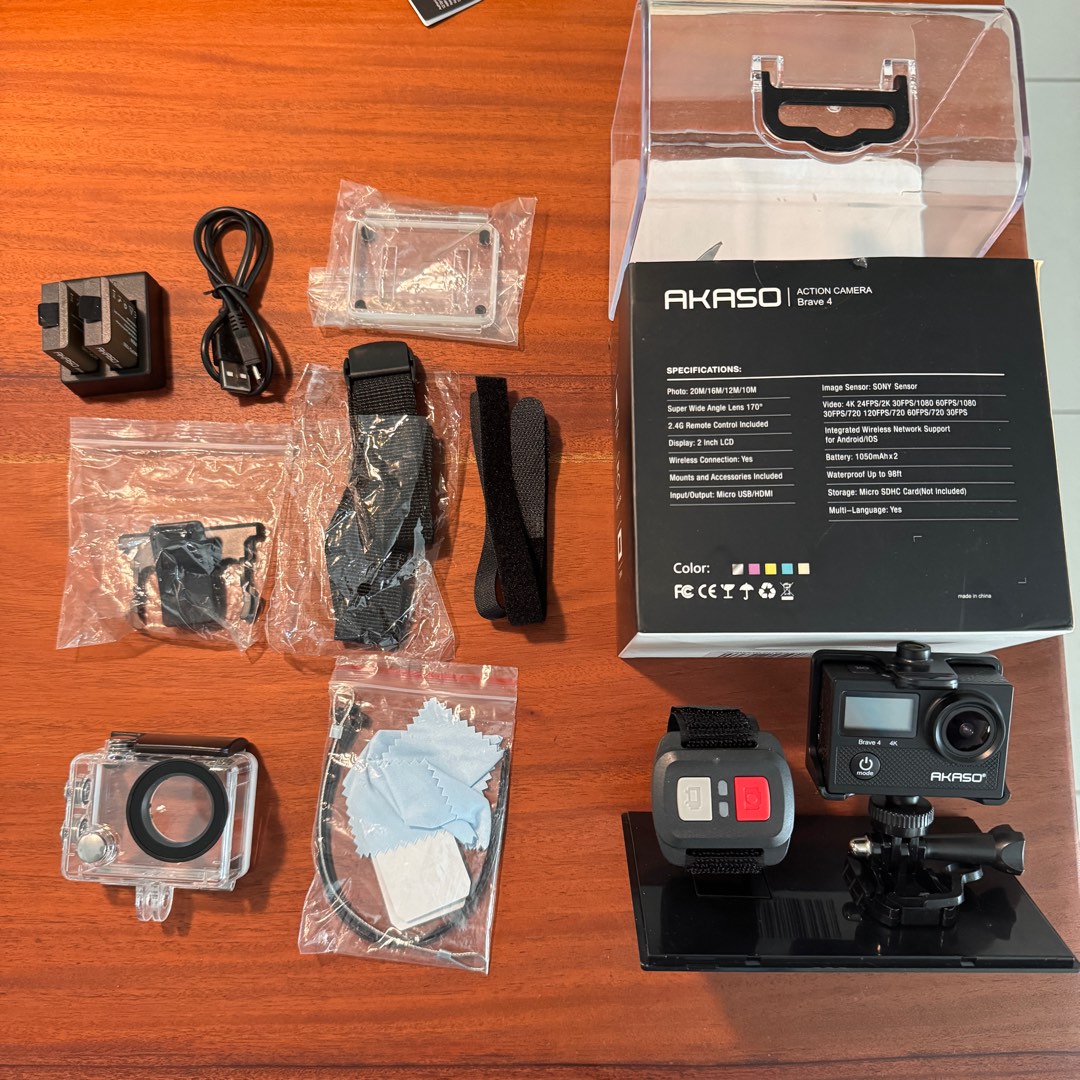 AKASO Brave 4 Action Camera - Complete Set, Photography, Cameras on ...