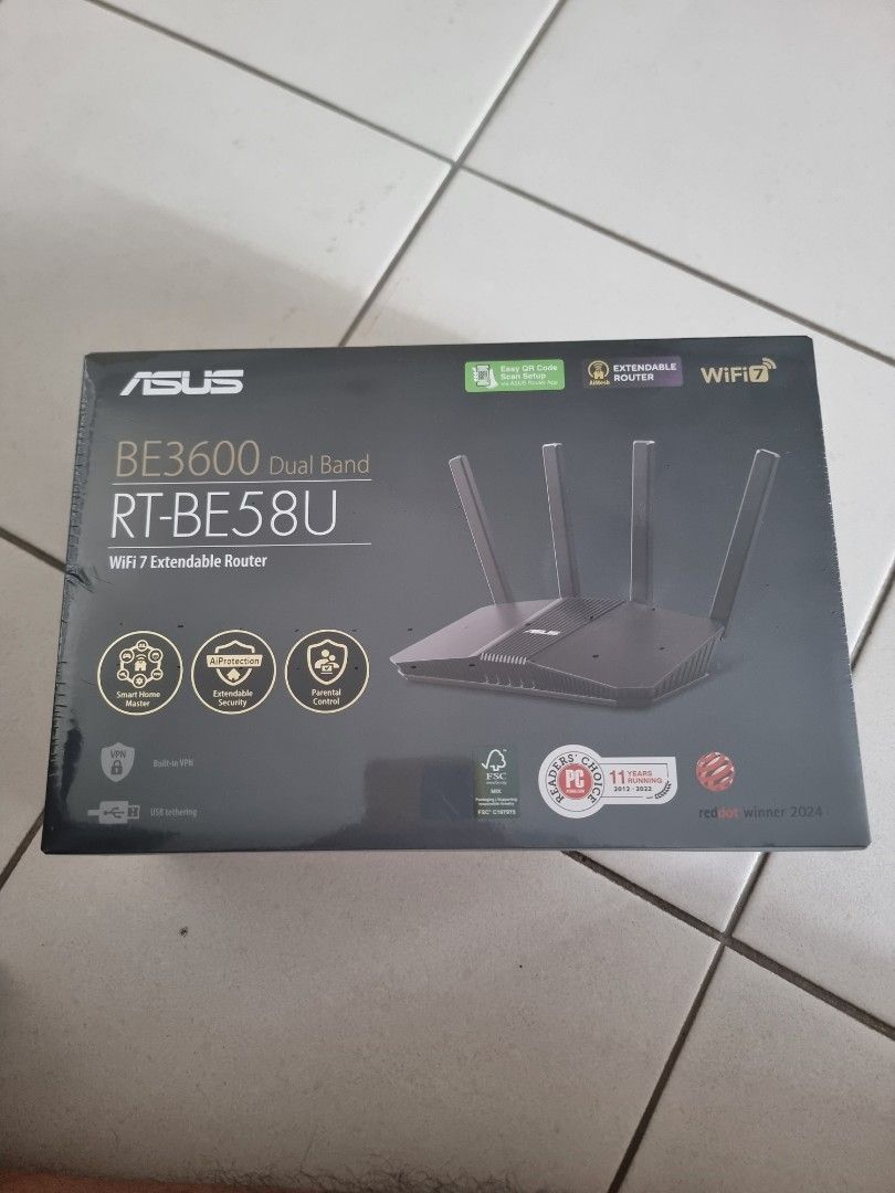 ASUS RT-BE58U WiFi 7 Extensible Router, Computers & Tech, Parts ...