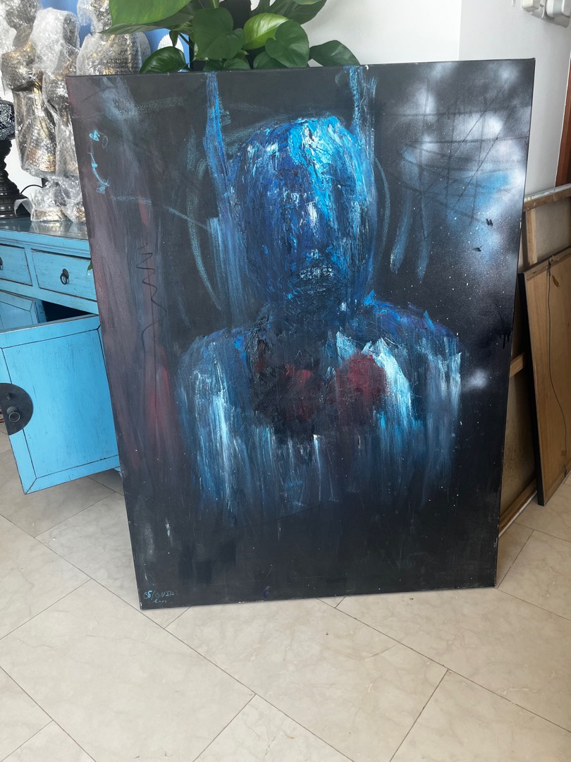 Batman Abstract Painting, Hobbies & Toys, Art & Prints on Carousell